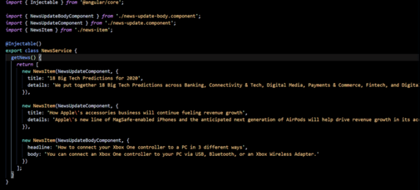 Angular Dynamic Component Setup