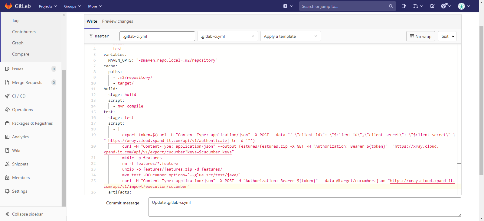 Integration of GitLab with Xray - ⋮IWConnect